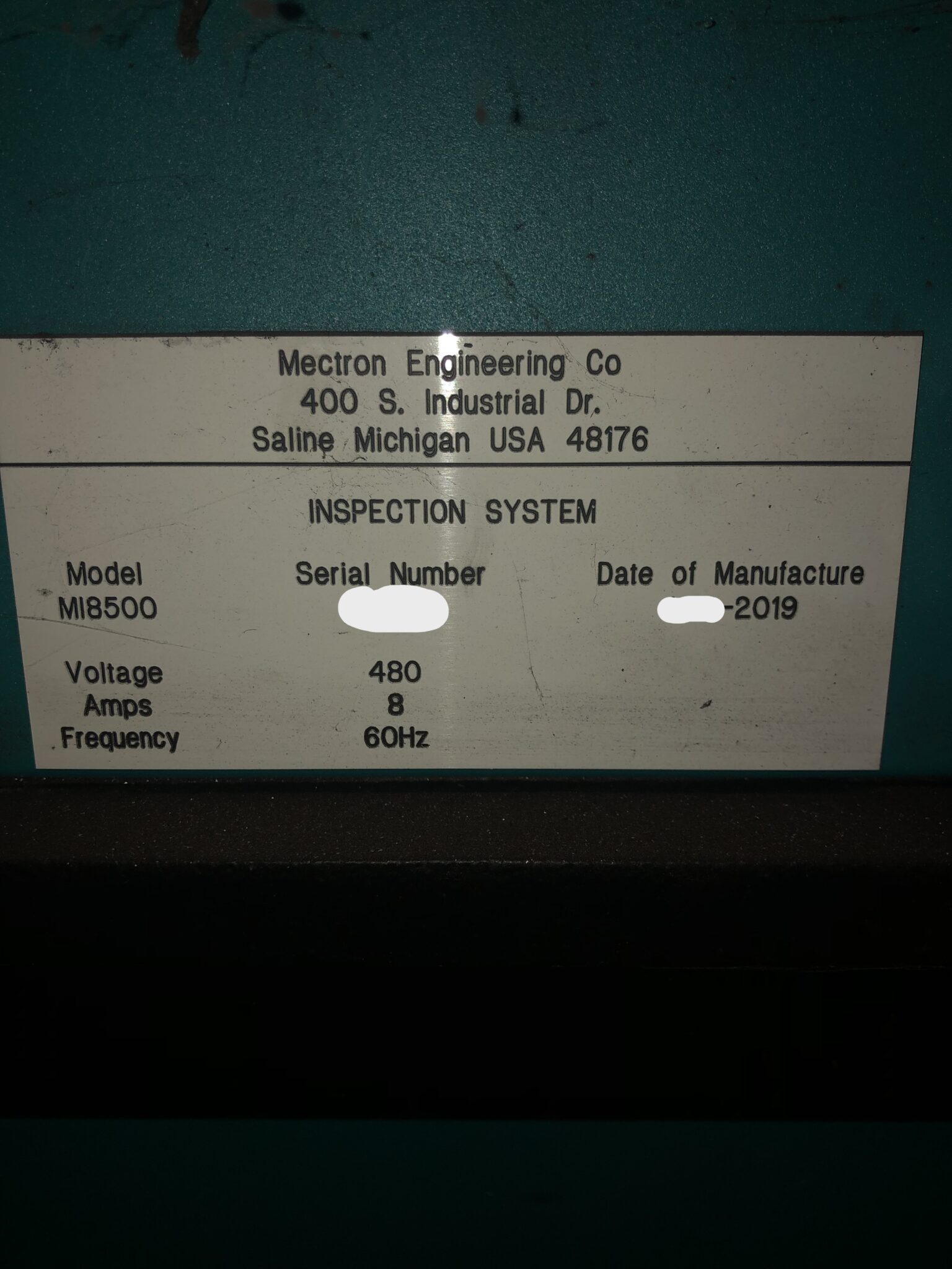 Mectron MI-8500 Digital Eddy Current Inspection and Sorting System ...